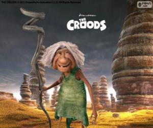 Puzzles de Abu, la suegra de Grug de Los Croods rompecabezas para imprimir