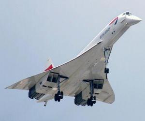 Puzzles de Concorde un avión jet supersónic rompecabezas para imprimir