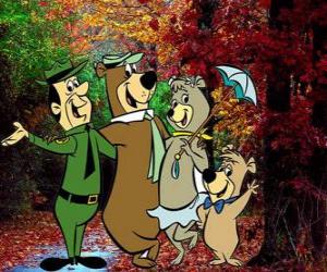Puzzles de Los protagonistas de las aventuras: el Oso Yogui, Bubú, la ...